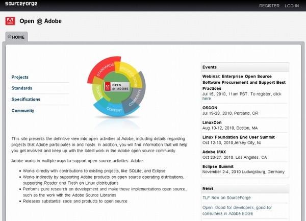 アドビ、SourceForge上にオープンソースプロジェクトポータル「Open＠Adobe」を開設 | RBB TODAY