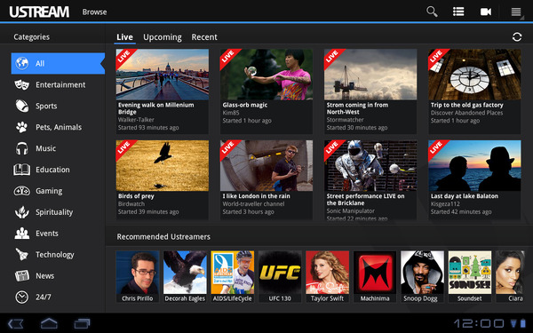 Android 3.0搭載タブレットでUstreamの視聴が可能に 2枚目の写真・画像 | RBB TODAY